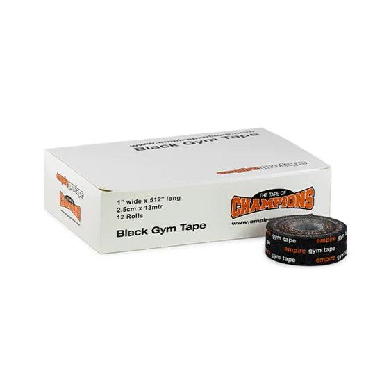 Empire Black Gym Tape 2.5cm x 12 - Durable, Secure Grip, Essential ...