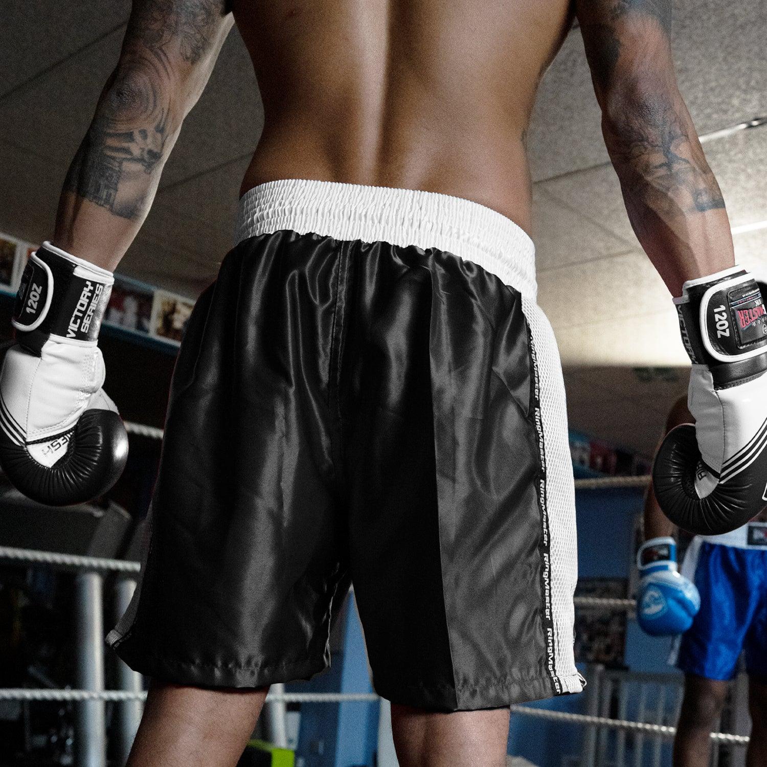 Mens boxing shorts | Ringmaster Sports BoxR Senior Boxing Shorts Black ...